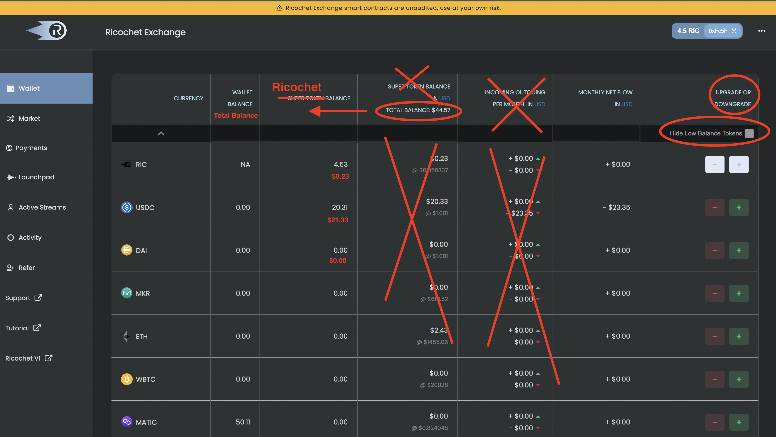 Wallet header enhancements and redesigns · Issue #793 · Ricochet-Exchange/ricochet-frontend · GitHub