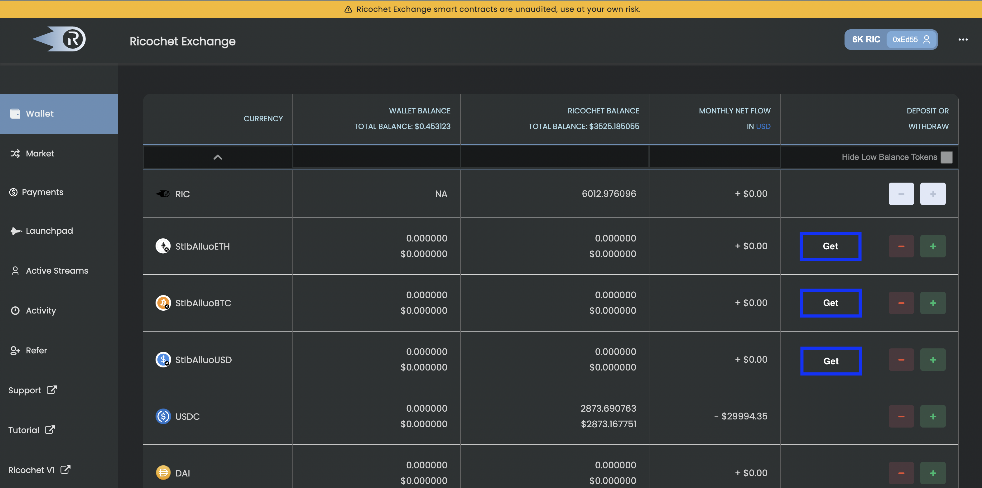 Make a button to upgrade DAI or USDC, or WETH into stibAlluoUSD (and ETH to stiballuoETH ...