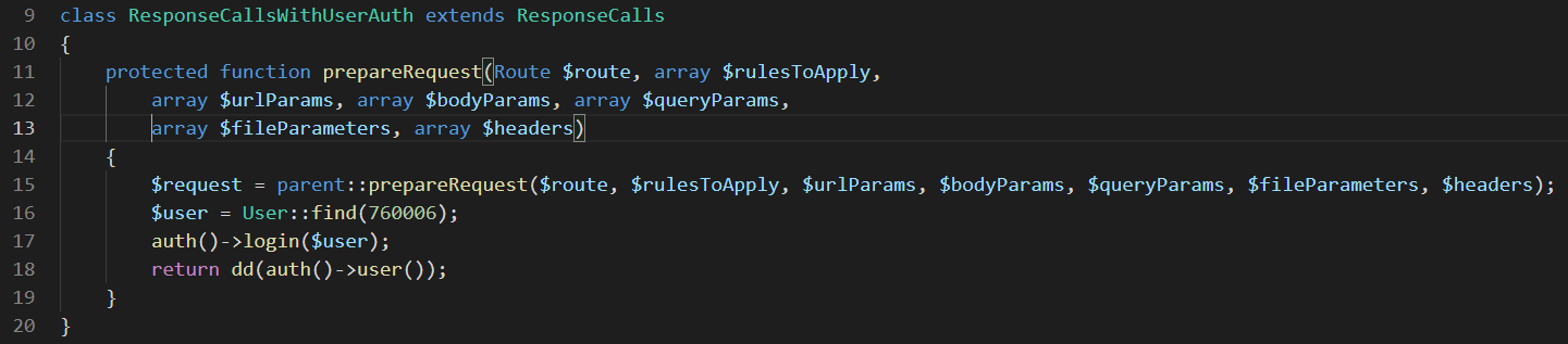 Accessing auth()->user() from a FormRequest · Issue #155 · knuckleswtf/scribe · GitHub
