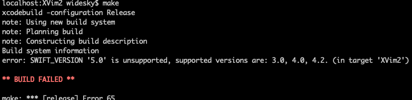 SWIFT_VERSION '5.0' is unsupported · Issue #237 · XVimProject/XVim2 · GitHub