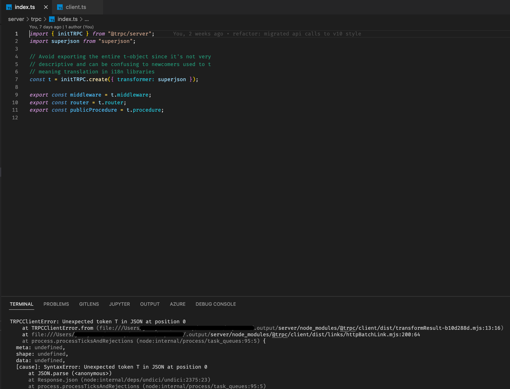 Superjson transformer giving errors · Issue #41 · wobsoriano/trpc-nuxt ... Superjson transformer giving errors · Issue #41 · wobsoriano/trpc-nuxt ...