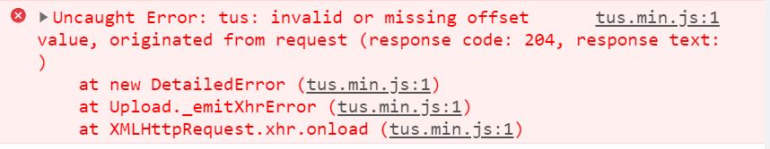Respond with Status 204 while Resume Upload!! · Issue #422 · tus/tusd · GitHub