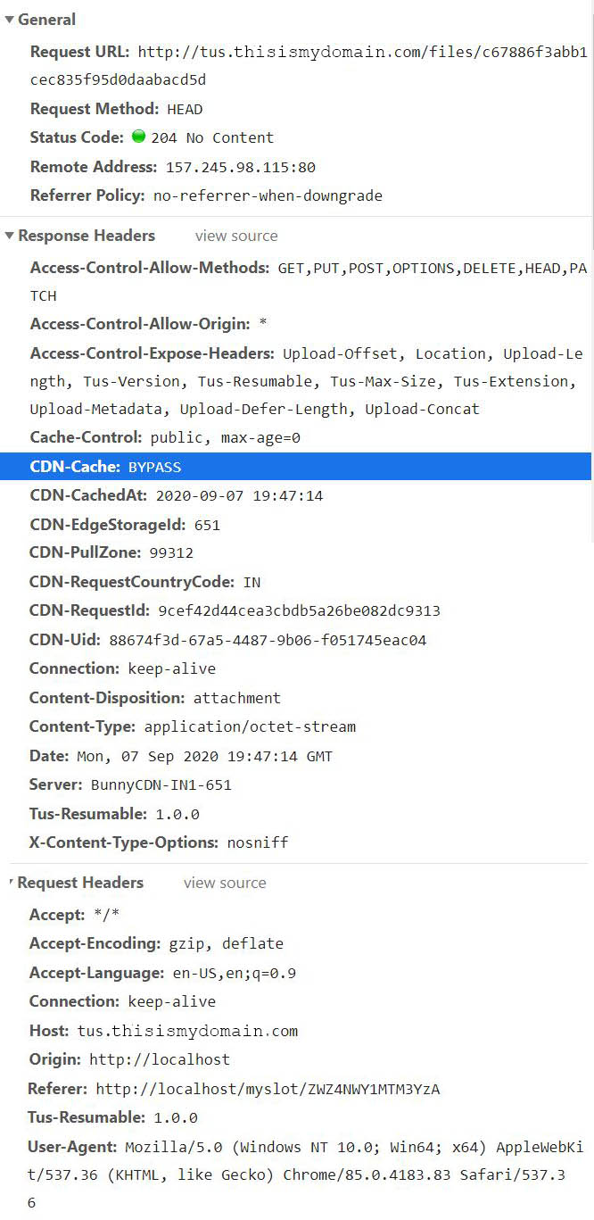 Respond with Status 204 while Resume Upload!! · Issue #422 · tus/tusd · GitHub