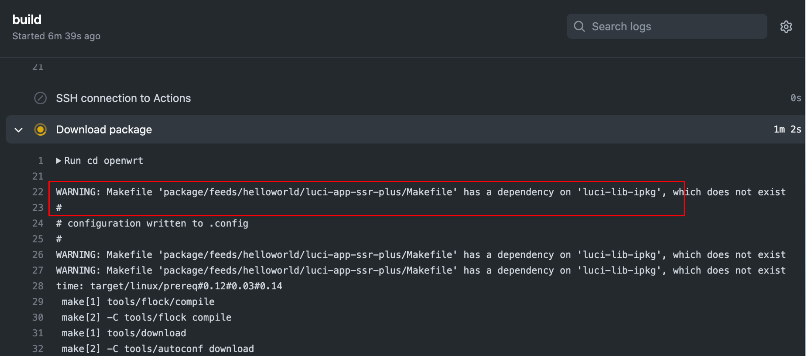 云编译R2S最新固件时出现警告提示:luci-app-ssr-plus缺少依赖luci-lib-ipkg · Issue #9493 ...