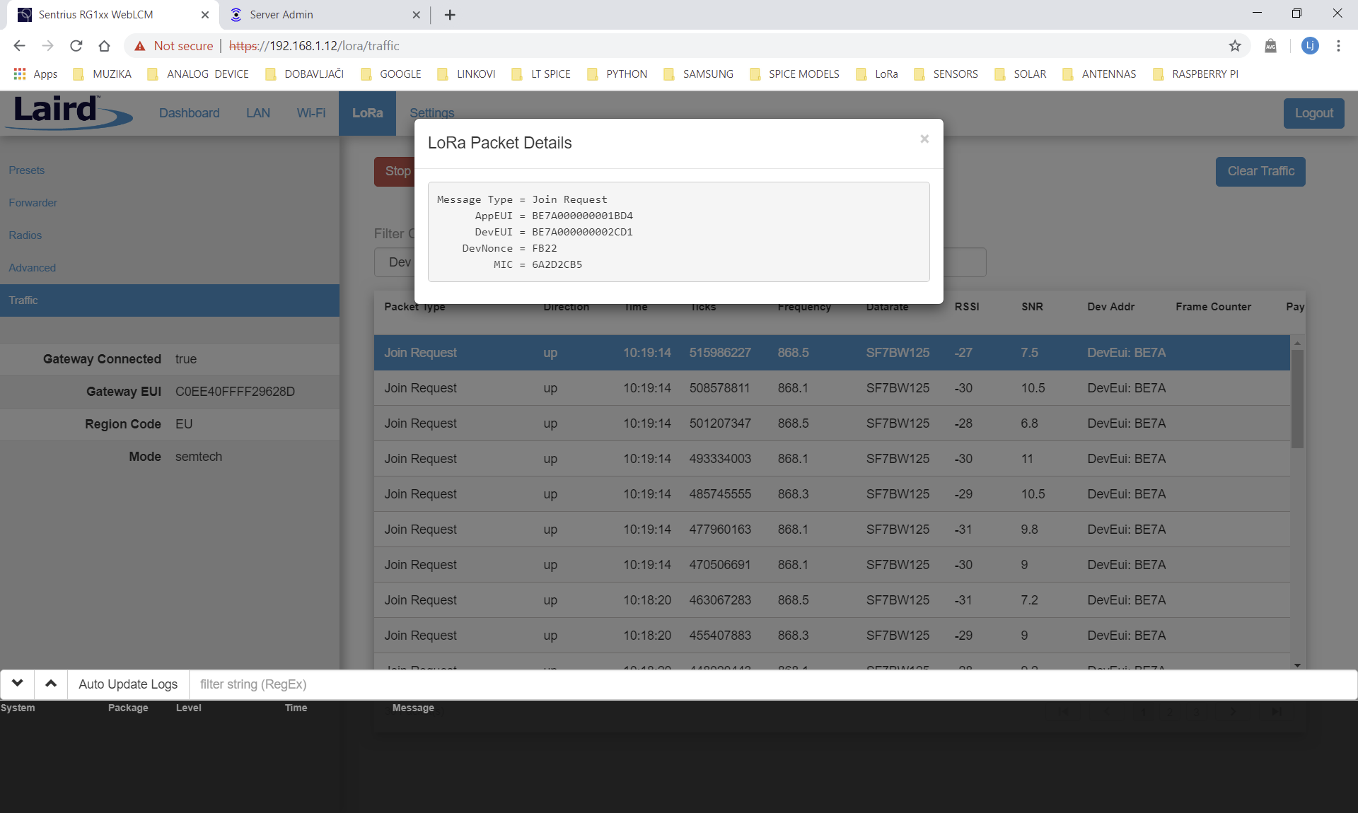 Can't join LAIRD Lora module to Lorawan Server · Issue #638 · gotthardp ...