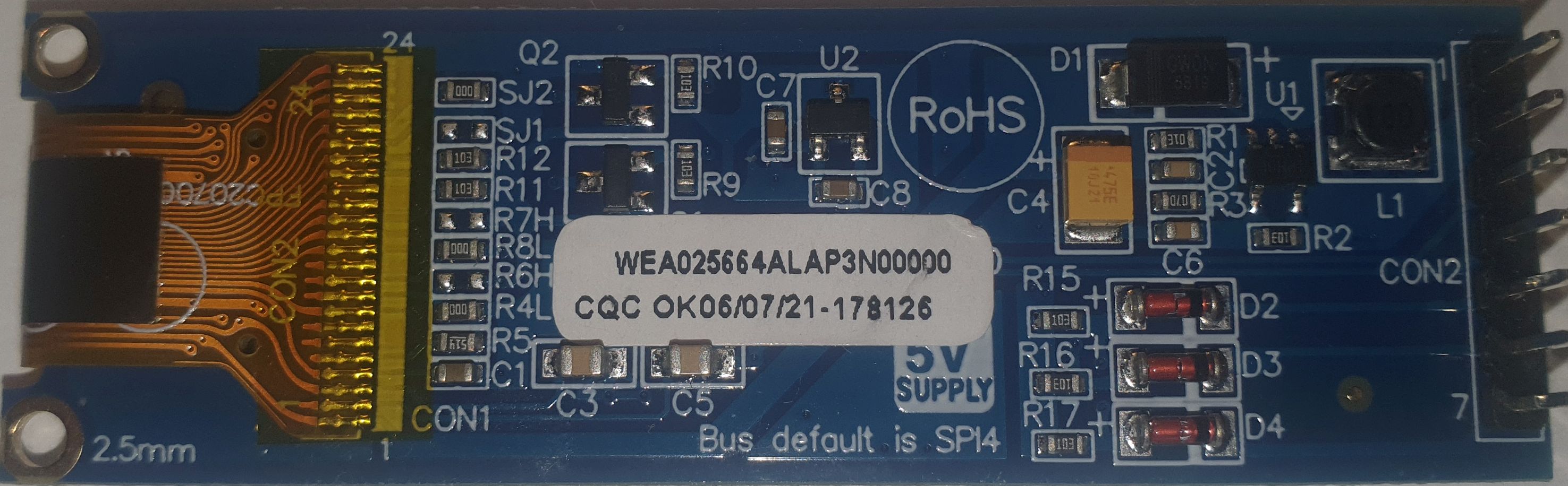 SSD1362 256x64 driver Winstar WEA025664A · Issue #2051 · olikraus/u8g2 · GitHub