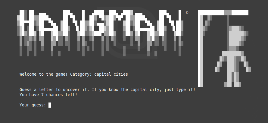 GitHub - wojnarw/Hangman-game: Old project with simple hangman game written in Python 3.6