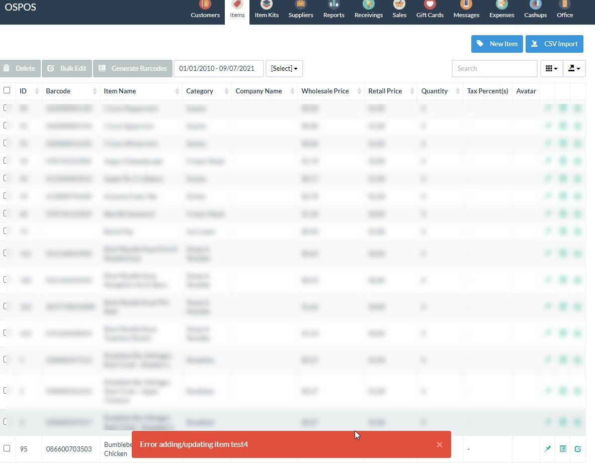 Items will not create · Issue #3298 · opensourcepos/opensourcepos · GitHub