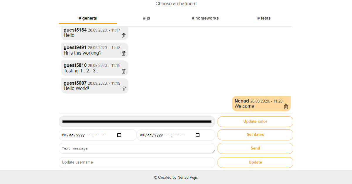 GitHub - nenadpejic/public-chat: Vanilla JS Public Chat with rooms.