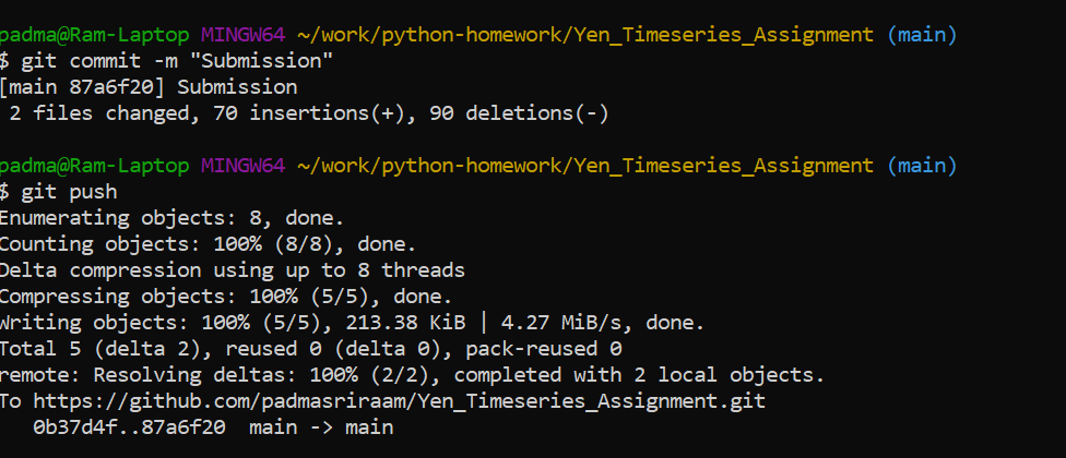 GitHub - padmasriraam/Yen_Timeseries_Assignment