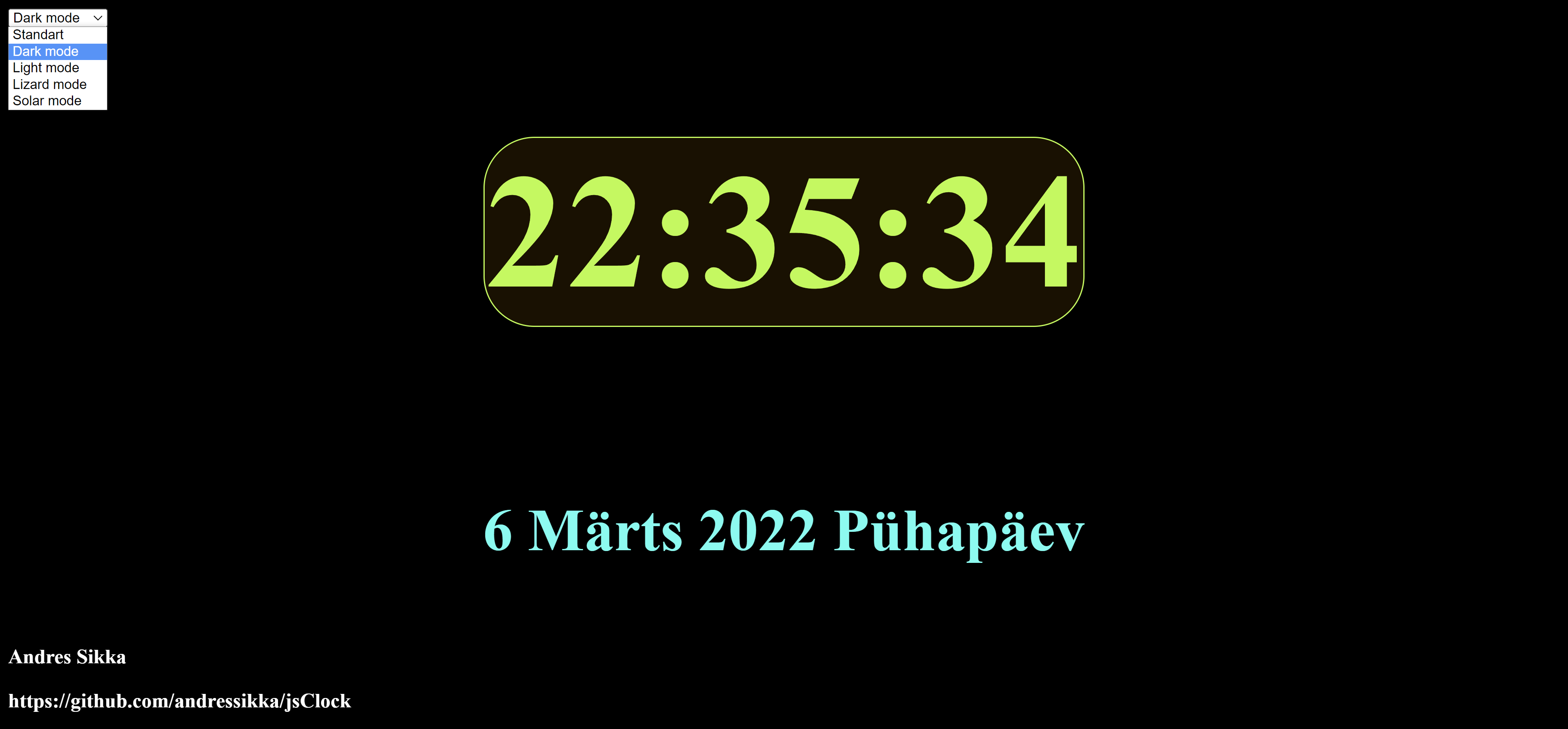 GitHub - andressikka/jsClock