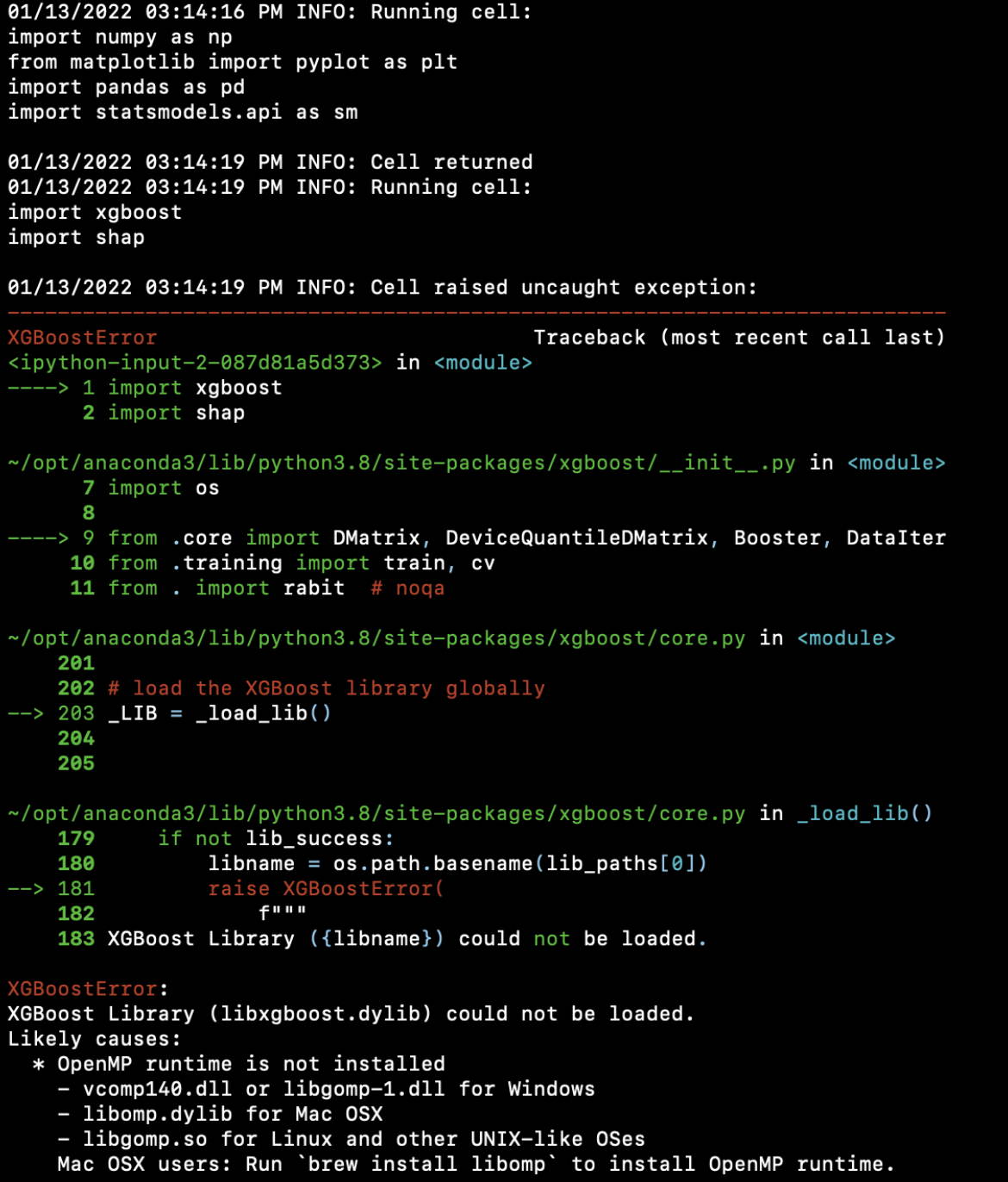 import error (compatibility with the M1 chip?) · Issue #7596 · dmlc/xgboost · GitHub