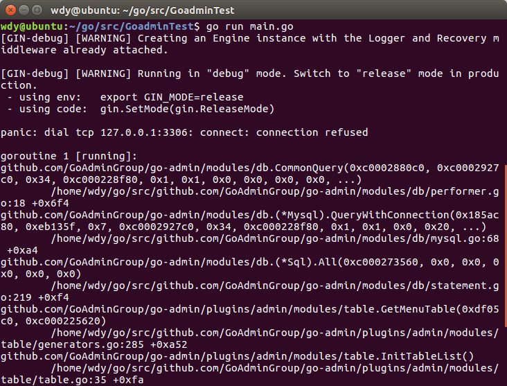 按照示例，工程不能启动，go新手求助！ · Issue #75 · GoAdminGroup/go-admin · GitHub