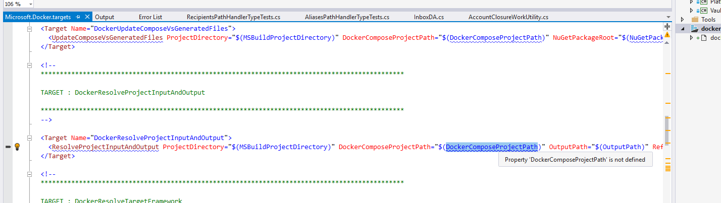 docker-compose failing on ResolveProjectInputAndOutput - Parameter name: path1 · Issue #139 ...
