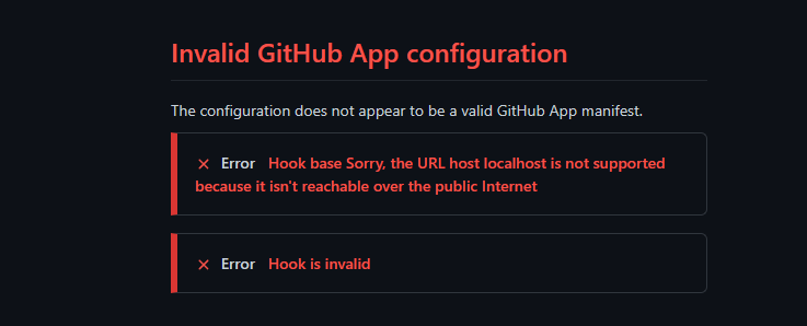 Invalid Github App Configuration On Default Template App · Issue 1814 · Probot Probot · Github