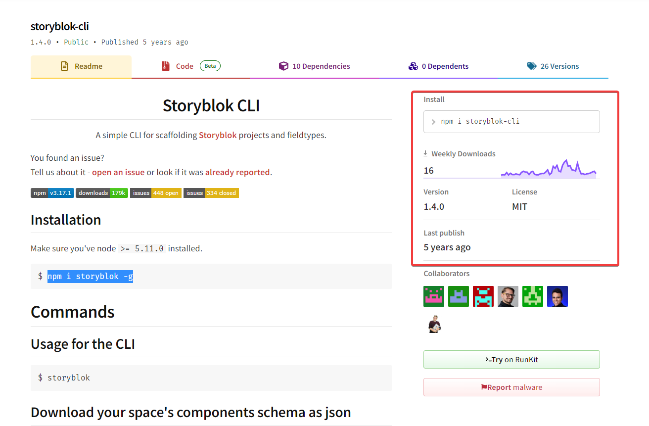 storyblok-cli on npm is still getting around 20 downloads per week. Is there a way to delete it ...