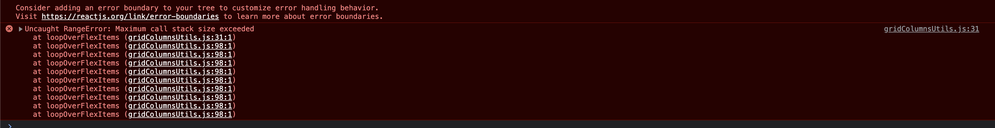 [question] Uncaught RangeError: Maximum call stack size exceeded · Issue #9529 · mui/mui-x · GitHub
