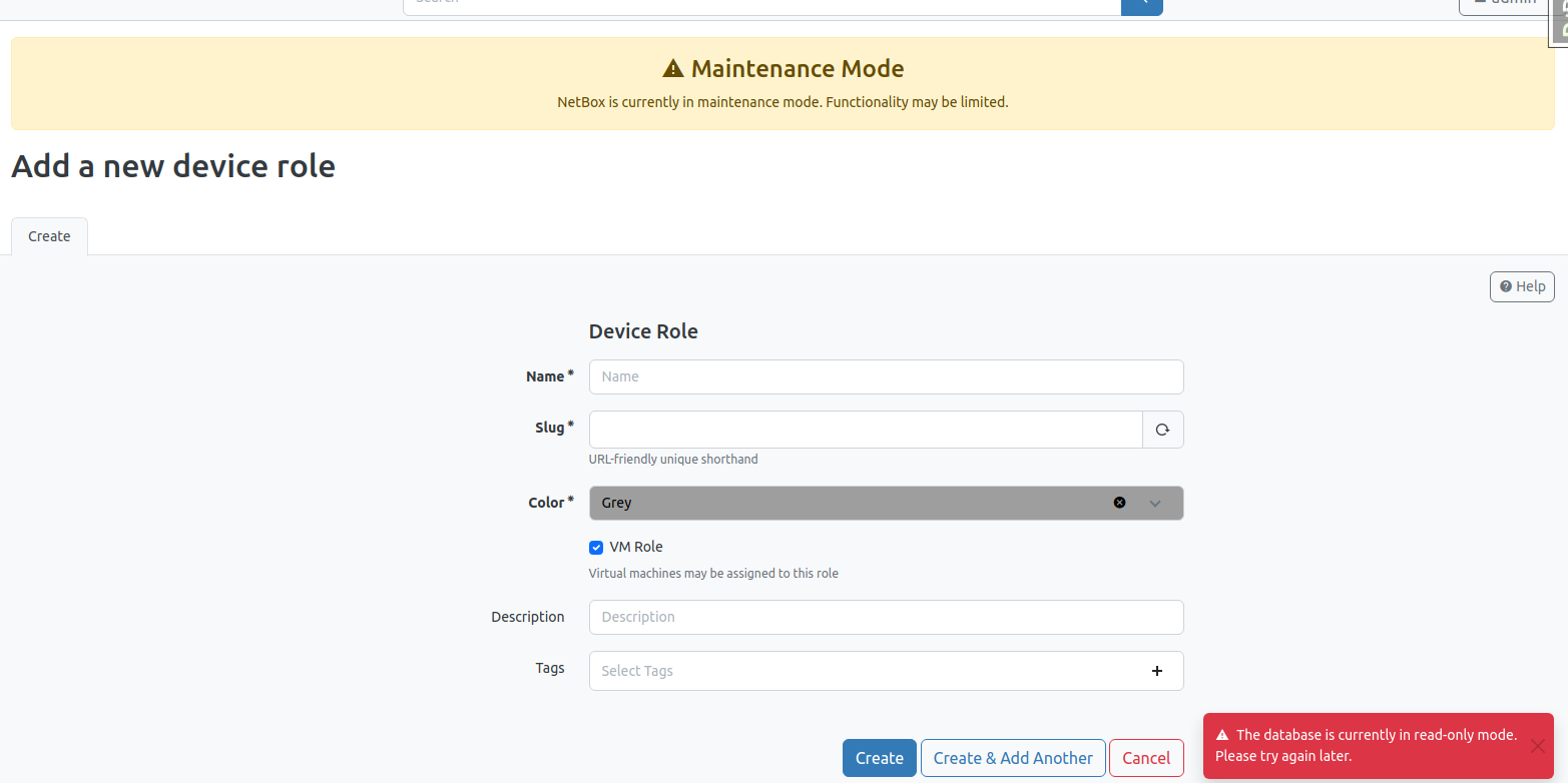 Webfrontend with database in readonly mode · Issue #11233 · netbox-community/netbox · GitHub