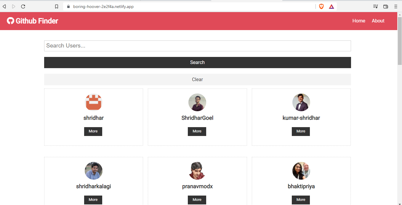 GitHub - shridharrai/github-finder: A Github finder application using ...