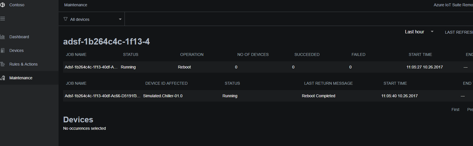 Job status doesn't match Last return message · Issue #732 · Azure/pcs-remote-monitoring-webui ...
