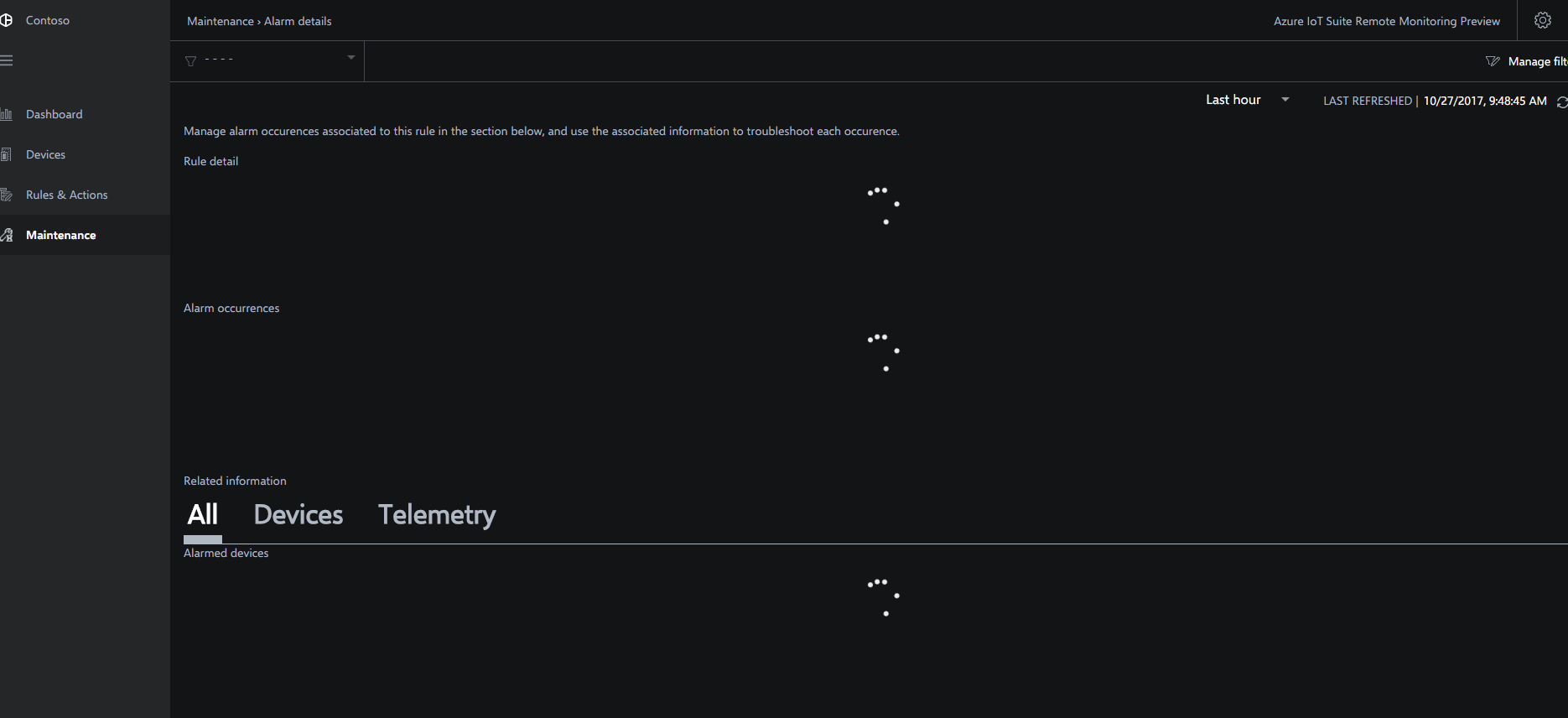 Alarm deep link on dashboard links but loads no data · Issue #742 · Azure/pcs-remote-monitoring ...