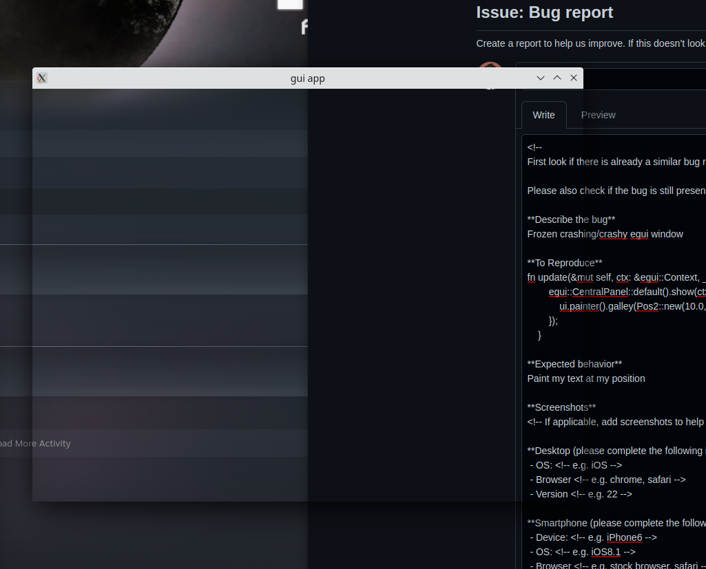 eframe freezes · Issue #1673 · emilk/egui · GitHub