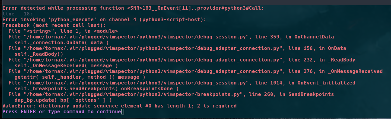 Conditional Breakpoint doesn't crashes. · Issue #246 · puremourning/vimspector · GitHub