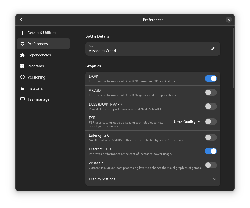[Request]: Increase size of side tabs · Issue #1620 · bottlesdevs/Bottles · GitHub