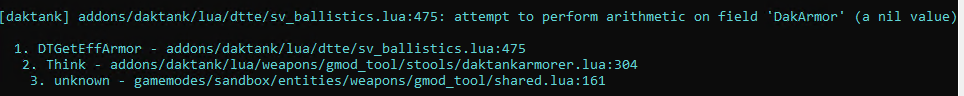 Attempt to perform arithmetic on field 'DakArmor' (a nil value) · Issue #31 · Dakota0001/DakTank ...