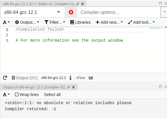 Bug Absolute Or Relative Includes Dont Reset The Output Panel · Issue 3786 · Compiler 9908