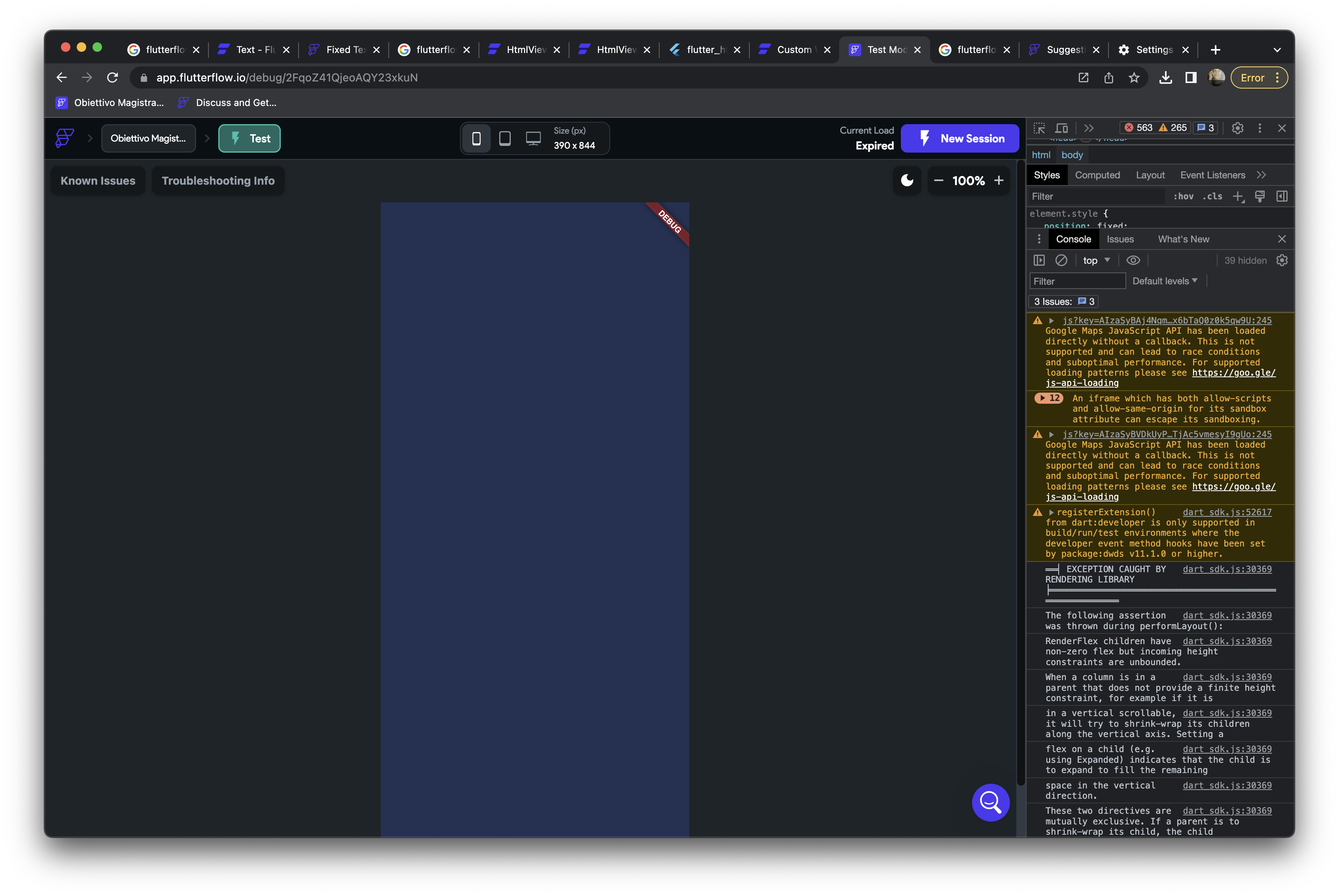 Empty screen in TestMode · Issue #1095 · FlutterFlow/flutterflow-issues ...