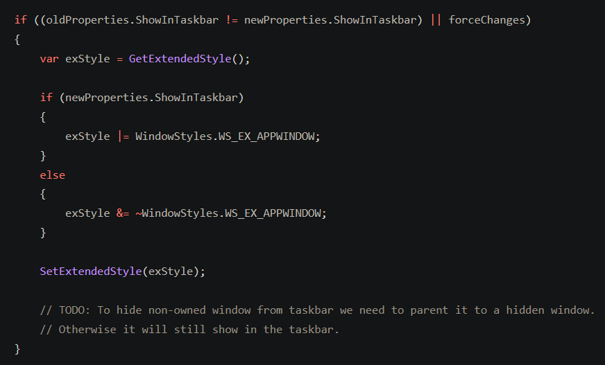 ShowInTaskbar property not working. · Issue #5454 · AvaloniaUI/Avalonia ...
