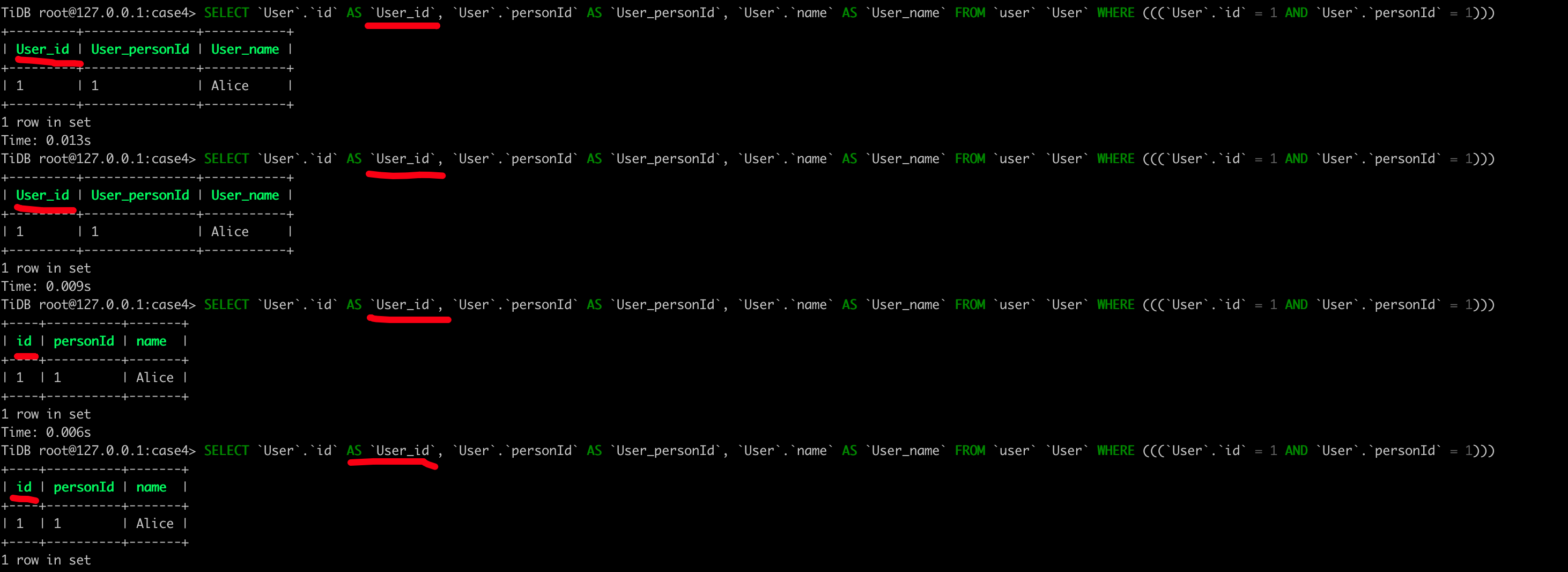 The output alias name is wrong when non-prepared plan cache is enabled · Issue #47133 · pingcap ...