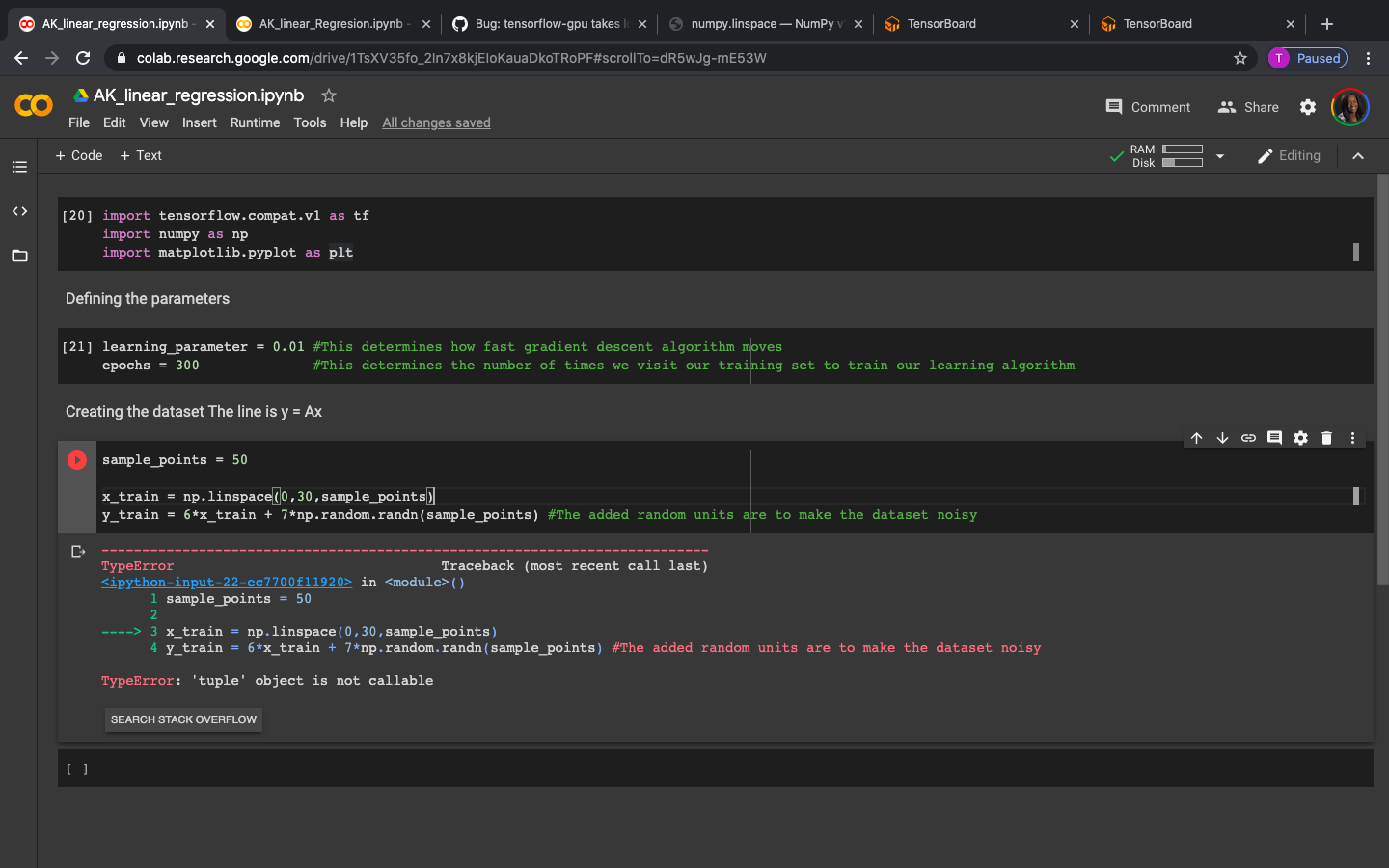 Simple numpy functions failing · Issue #1239 · googlecolab/colabtools ...