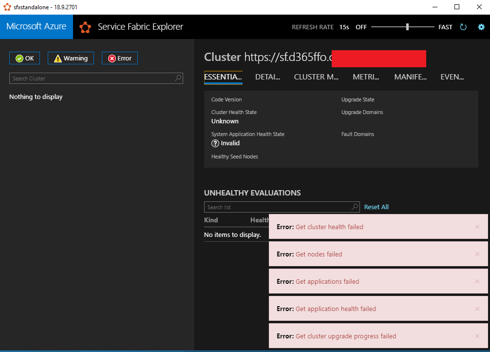 Cannot Connect To Service Fabric Cluster · Issue 332 · Microsoft