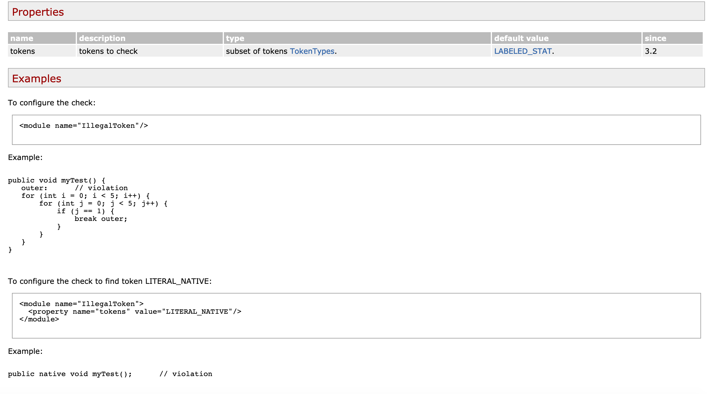 Update doc for IllegalToken · Issue #7645 · checkstyle/checkstyle · GitHub