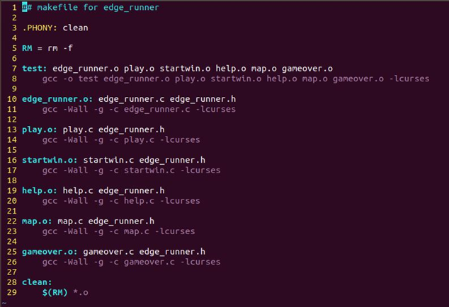 GitHub - kjaehyeon/sysprog_team_project: EDGE_RUNNER, curses 라이브러리를 이용한 러닝 게임