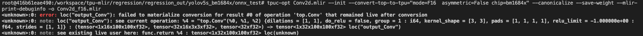 applyPartialConversion Failed · Issue #32 · sophgo/tpu-mlir · GitHub