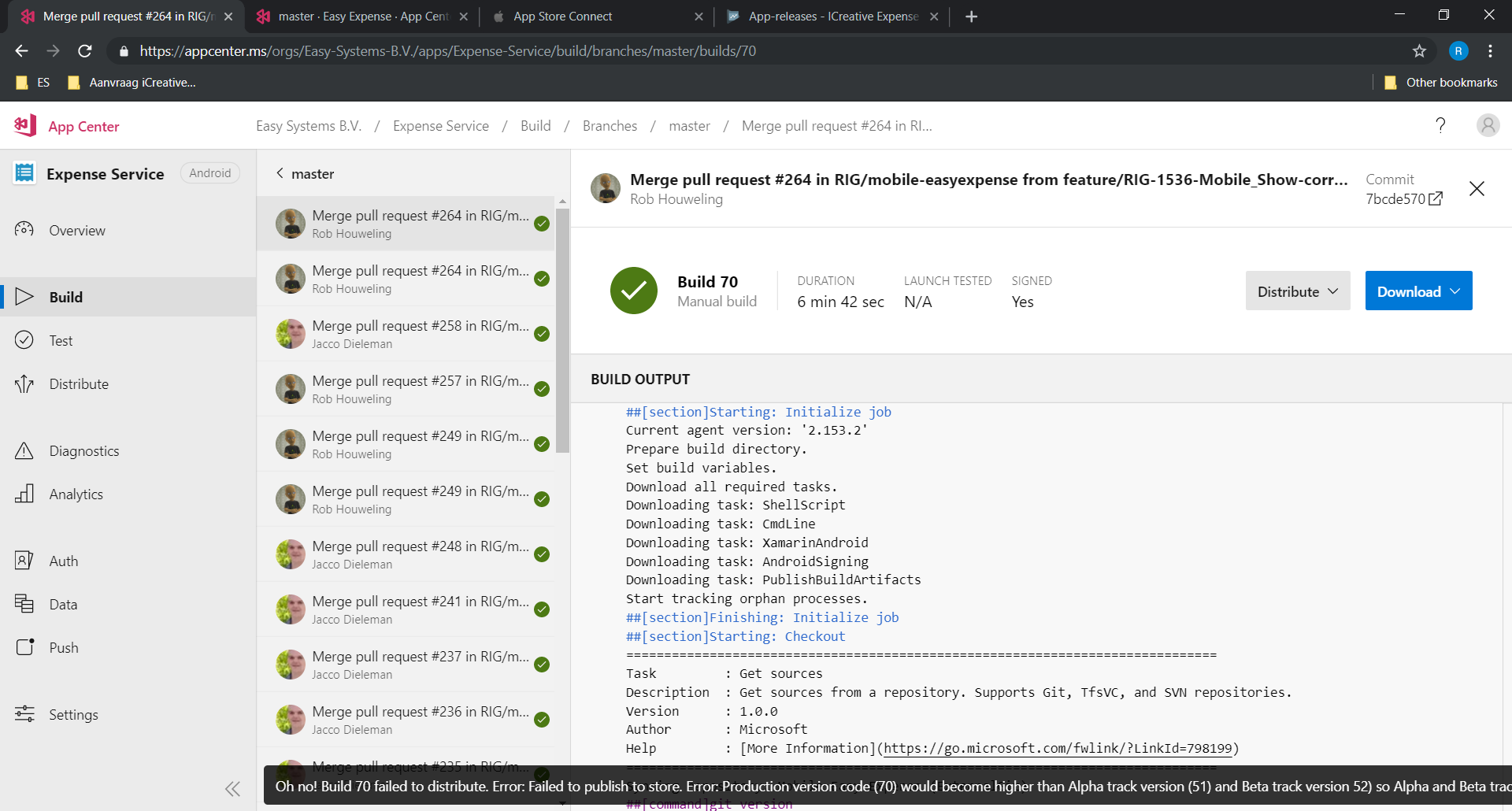 Failed to publish to store. Production version would become higher than ...