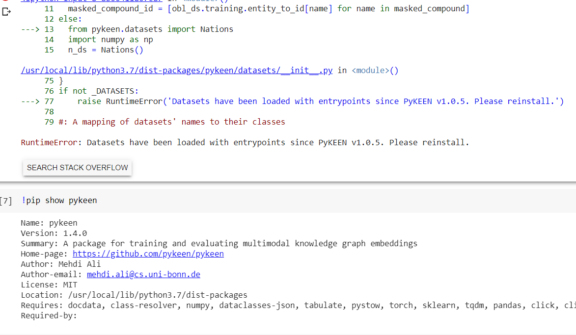 Kaggle Notebooks Are Having Trouble Loading Entrypoints · Issue 373 · Pykeenpykeen · Github