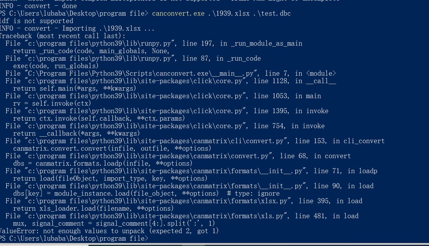 xlsx to dbc something wrong · Issue #635 · ebroecker/canmatrix · GitHub