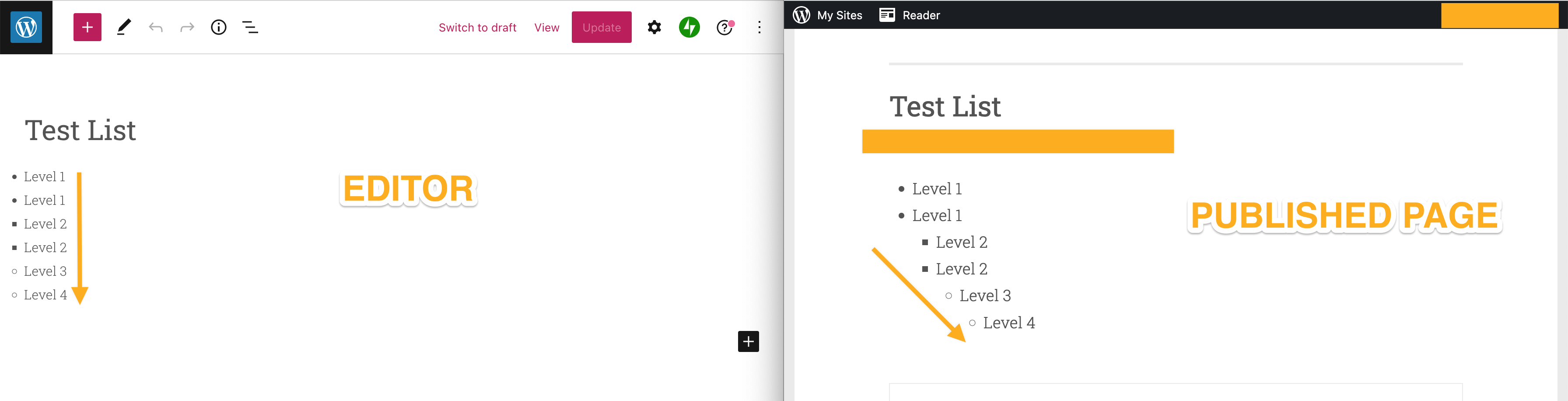 Penscratch 2 > List Block: Multi-levels lists don't have a cascading style on the editor · Issue ...