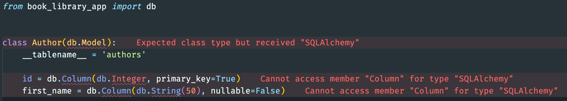 Expected Class Type But Received Sqlalchemy · Issue 317 · Microsoftpylance Release · Github 8789