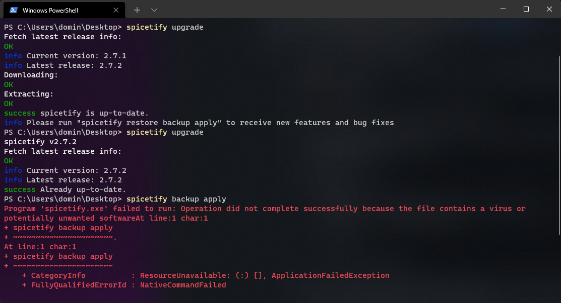 Program Spicetifyexe Failed To Run · Issue 1245 · Spicetifycli · Github