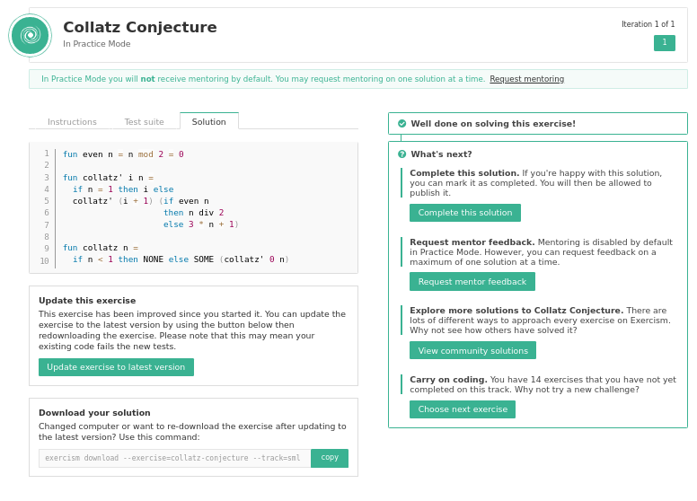 Update Exercise To Latest Version Not Present On Exercise Page Before Solution Is Submitted