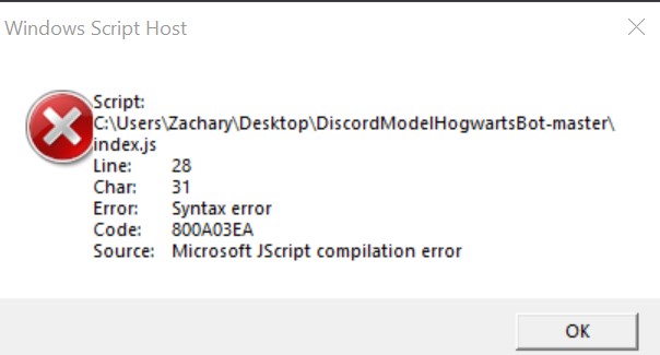 Index.js error · Issue #8 · MinusGix/DiscordModelHogwartsBot · GitHub