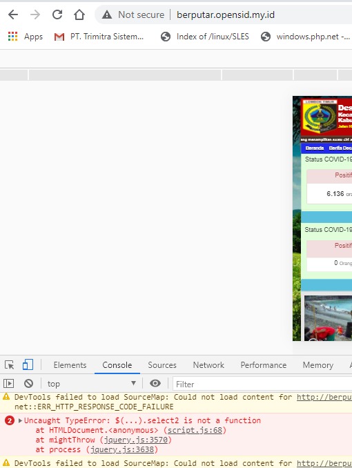 Terdapat Error Java Script · Issue 3922 · Opensidopensid · Github