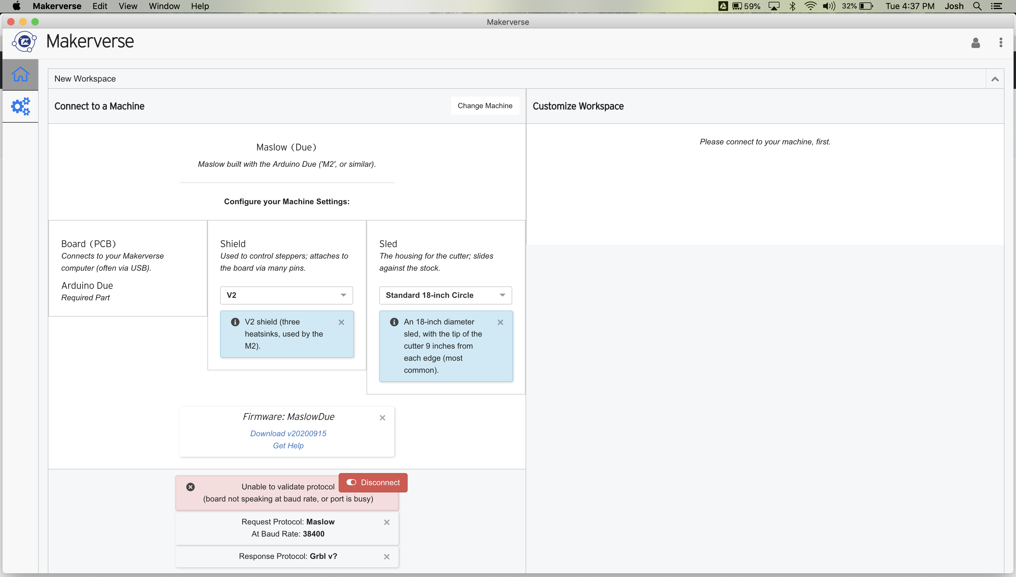 Unable to validate protocol (board not speaking at baud rate, or port is busy) · Issue #53 ...