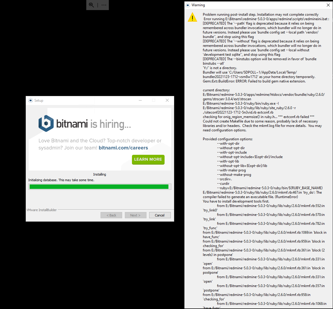 [Redmine] Installer fails · Issue #513 · bitnami/vms · GitHub