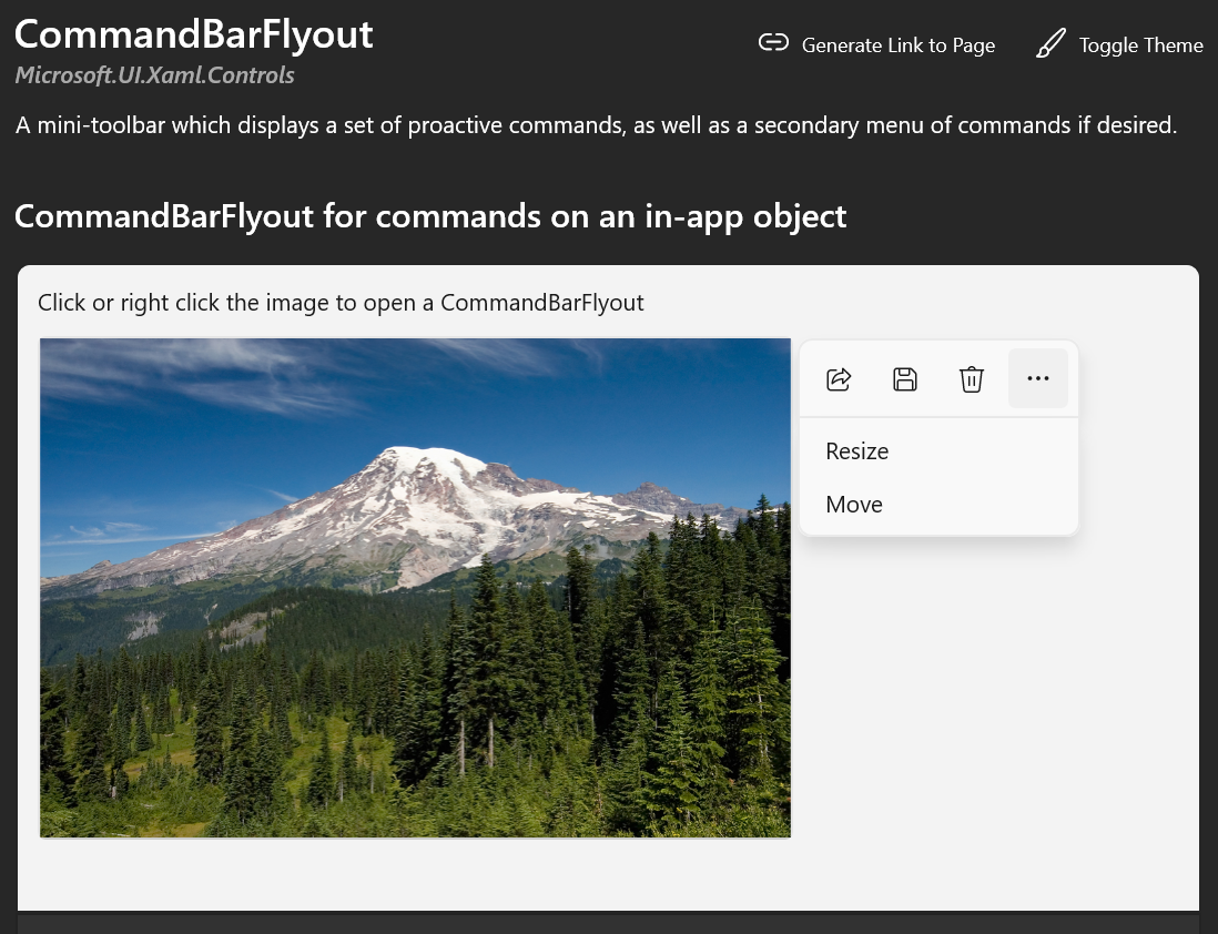 Review Text Color In Themes For Commandbarflyout Example · Issue 545 · Microsoftwinui Gallery 5876